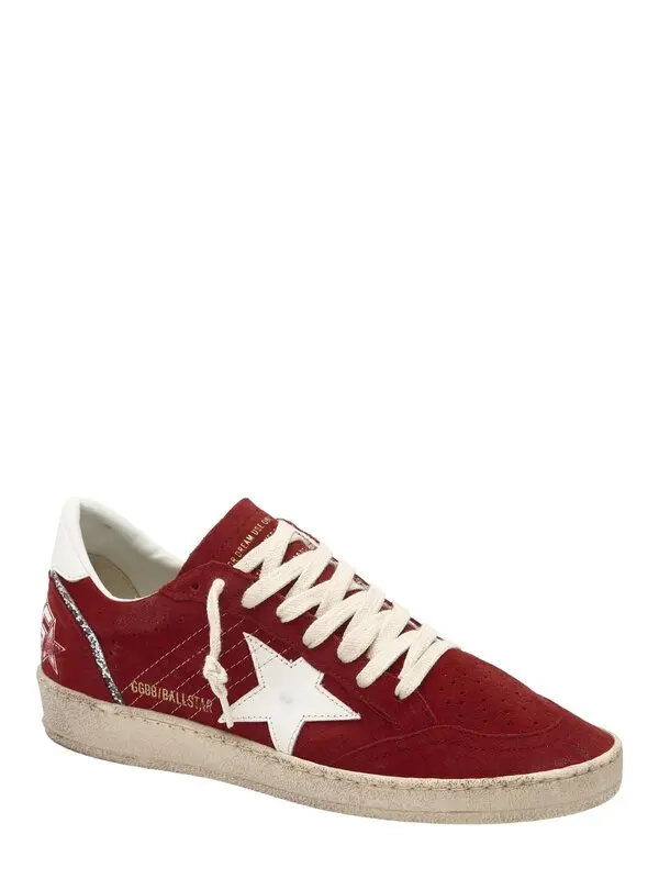 GOLDEN GOOSE Ball Star Low Top Sneaker - Red/white