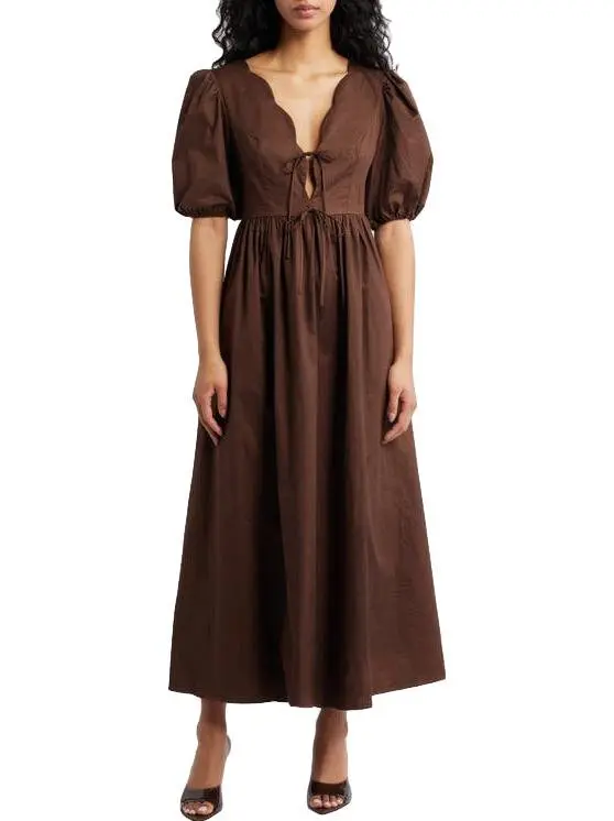 PETAL & PUP Karla Maxi Dress - Bitter Chocolate