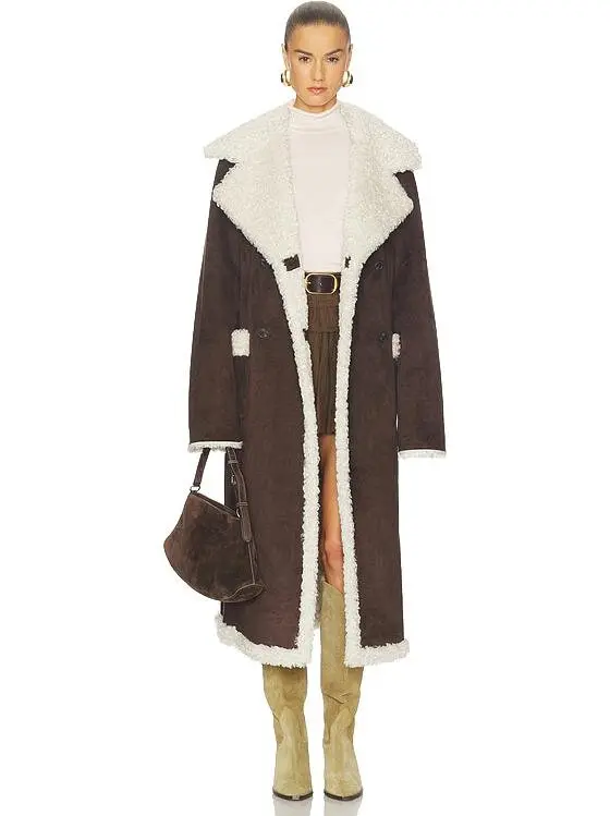 Tularosa Lydia Reversible Coat - Dark Brown & Cream