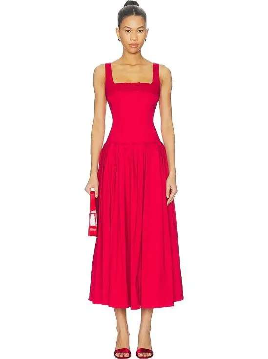 Lpa Audrey Midi Dress - Dark Red
