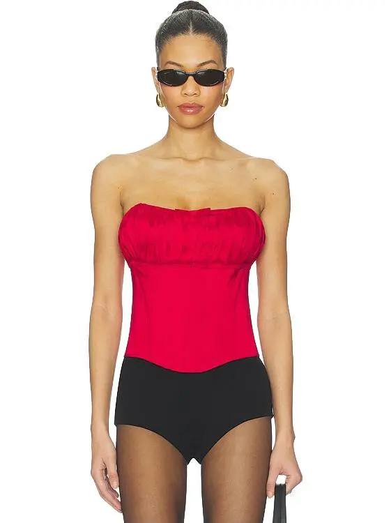 Lpa Audrey Corset Top - Dark Red