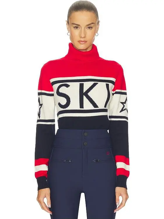 Perfect Moment Schild Sweater - Red & Navy