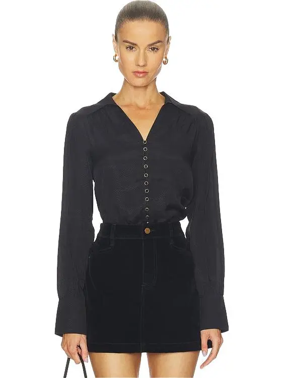 Paige Camu Shirt - Black