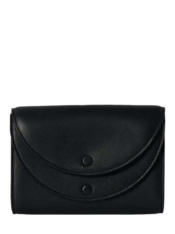 THE ROW Double Flap Clutch - Black