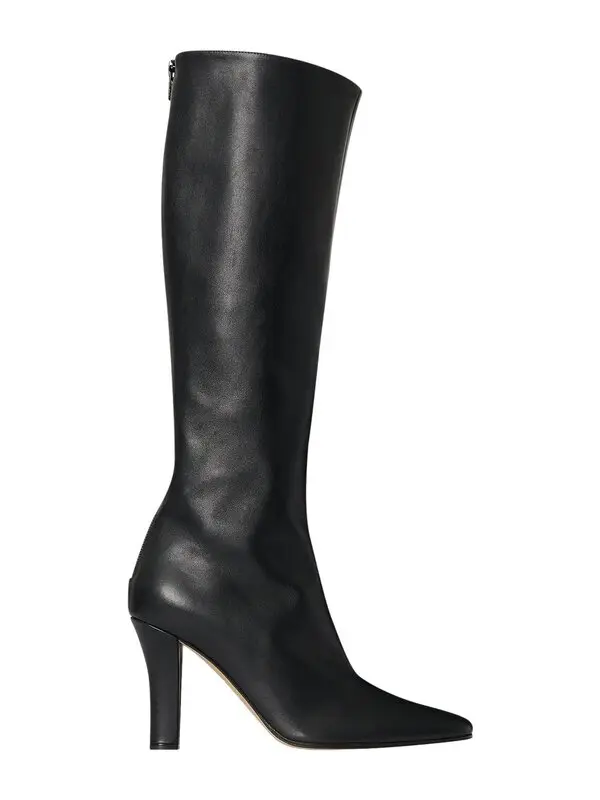 THE ROW Mona Leather Knee Boot - Black