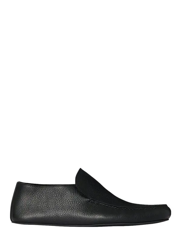 THE ROW Leo Loafer In Leather And Shearling - Black