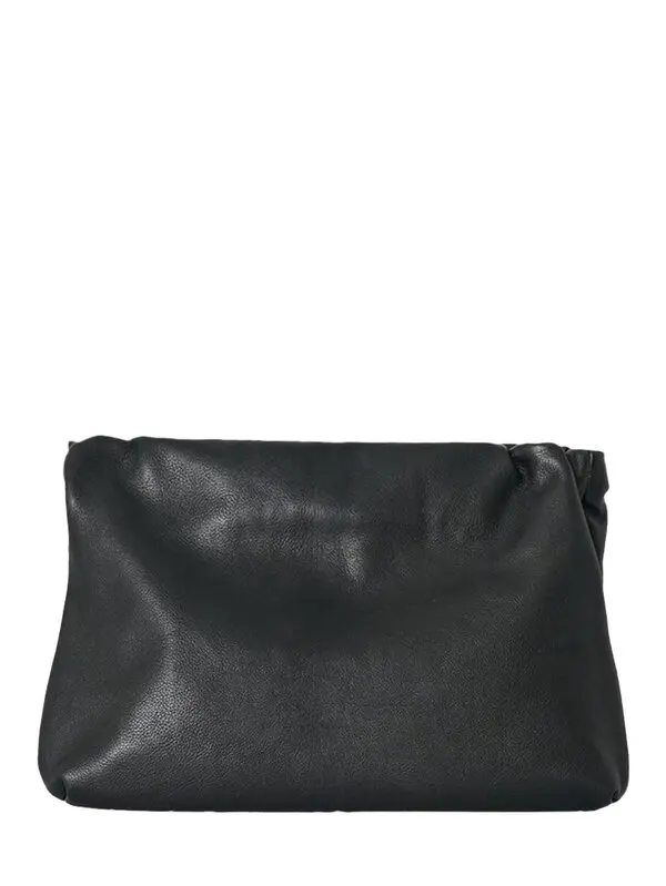 THE ROW Large Bourse Leather Clutch - Black