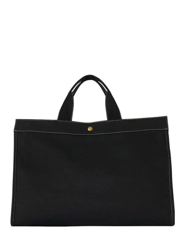 THE ROW Sisal Shopper In Cotton - Black