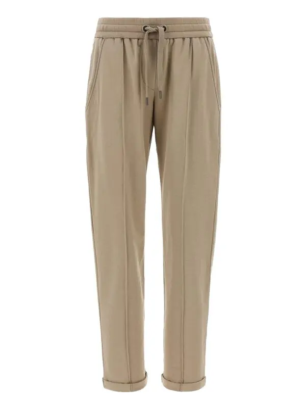 Brunello Cucinelli Cotton Drawstring Trousers - Blue
