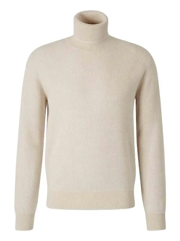 Brioni High Collar Sweater - Beige