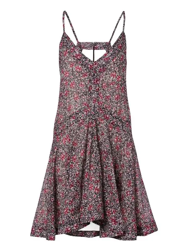 MARANT ETOILE Danielle Floral Cotton Voile Minidress - Black