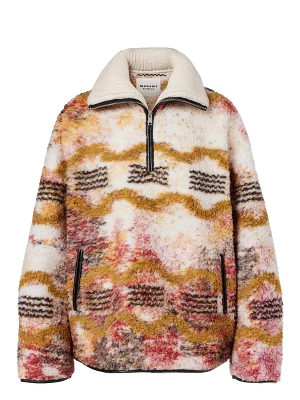 MARANT ETOILE Marner Fleece Half-zip Sweater - Beige