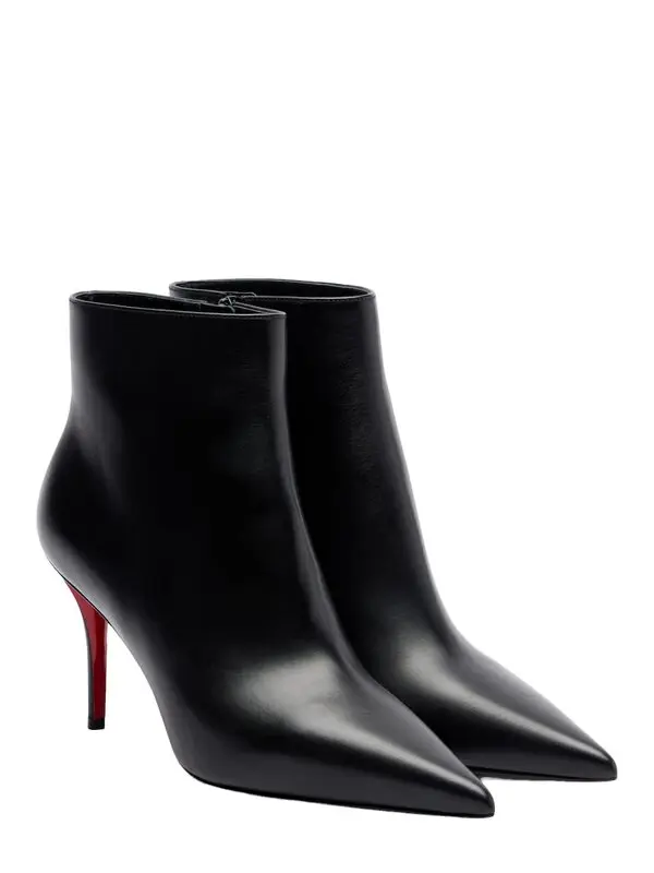 CHRISTIAN LOUBOUTIN Miss Z 80 Leather Ankle Boots - Black