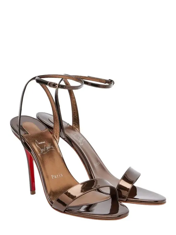 CHRISTIAN LOUBOUTIN Miss Z 100 Mirrored Leather Sandals - Brown