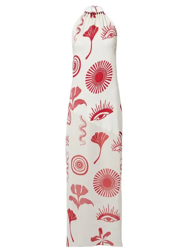 CALA DE LA CRUZ Accasia Embellished Maxi Dress - White