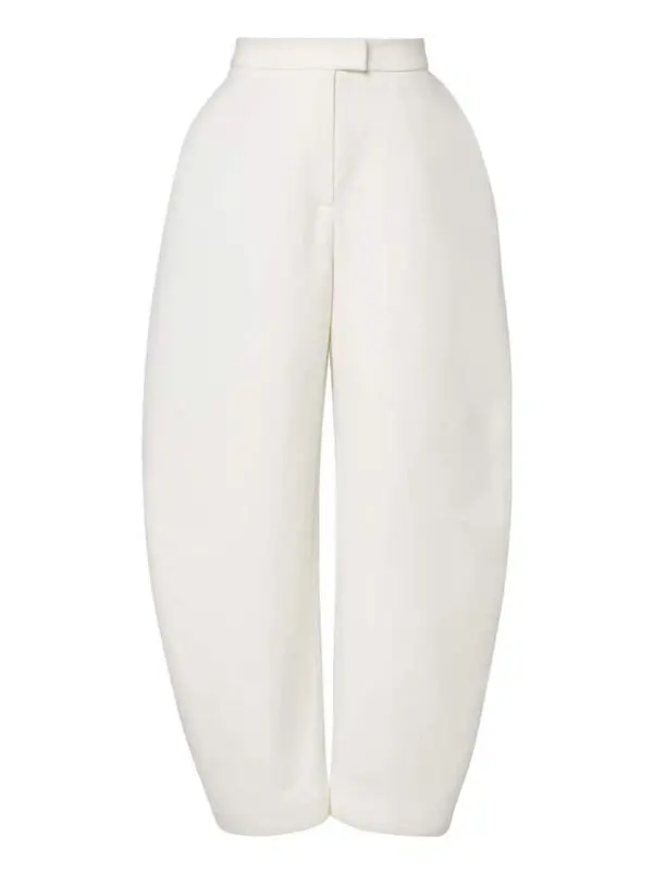 RÓHE High-rise Cotton Barrel-leg Pants - White