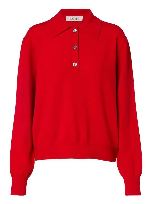 RÓHE Wool And Cashmere Polo Sweater - Red