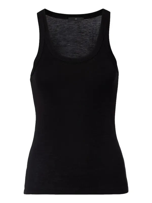 RÓHE Ribbed-knit Wool Tank Top - Black