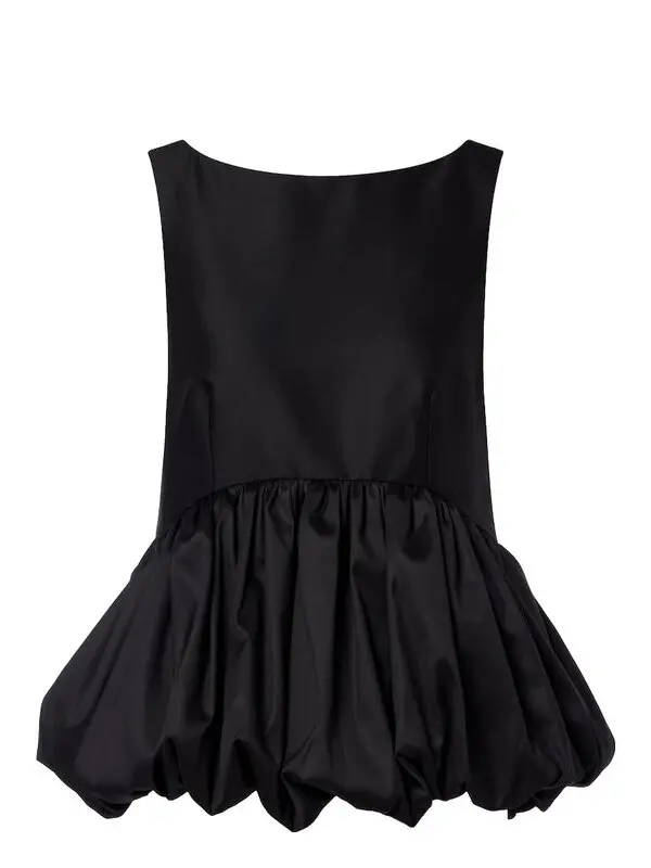 RÓHE Peplum Wool And Silk Top - Black