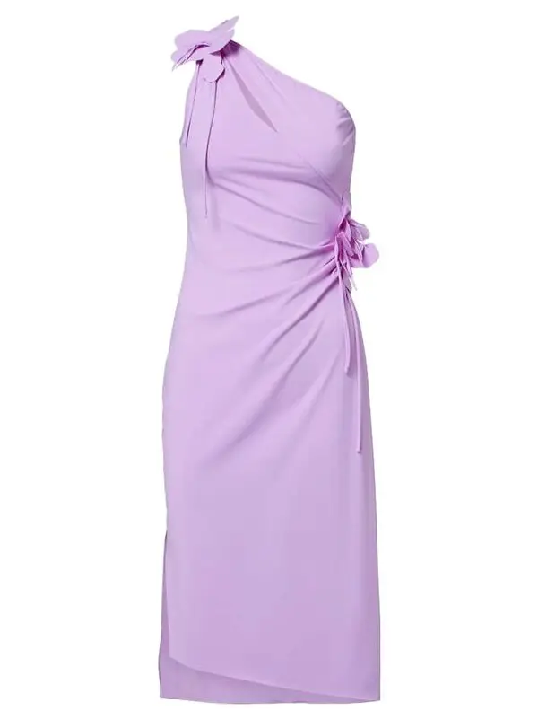 Coperni Floral-appliqué Jersey Cocktail Dress - Purple