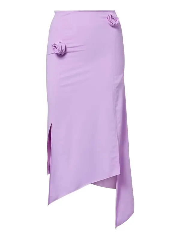 Coperni Floral-appliqué Jersey Midi Skirt - Purple