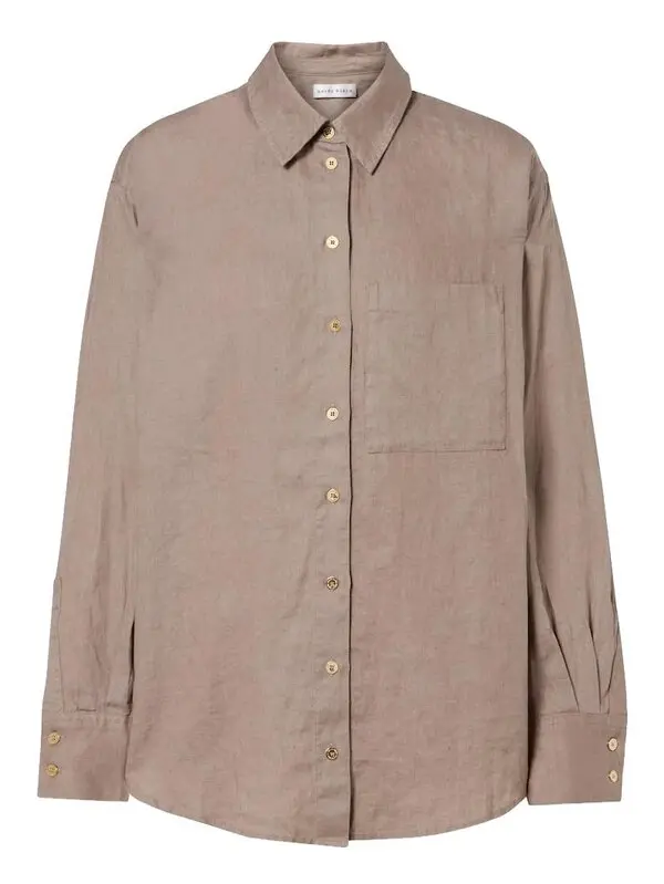 Heidi Klein Zakynthos Linen Shirt - Beige