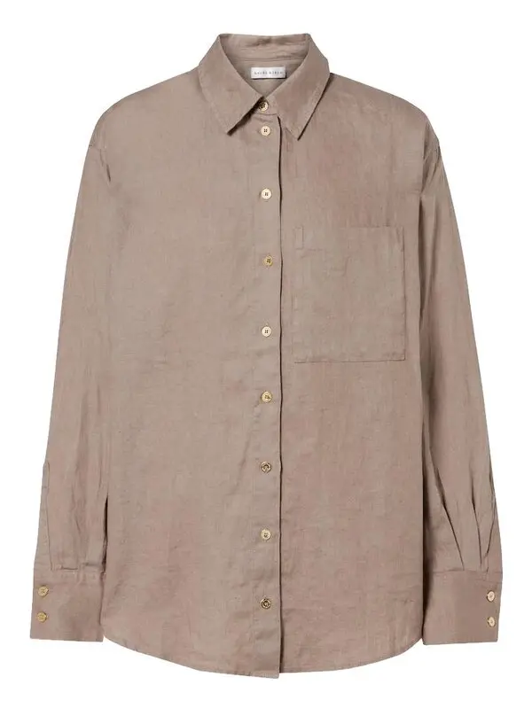 Heidi Klein Zakynthos Linen Shirt - Beige