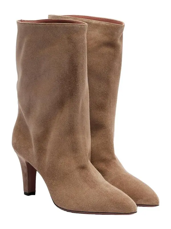 Paris Texas Elsa 75 Suede Ankle Boots - Beige