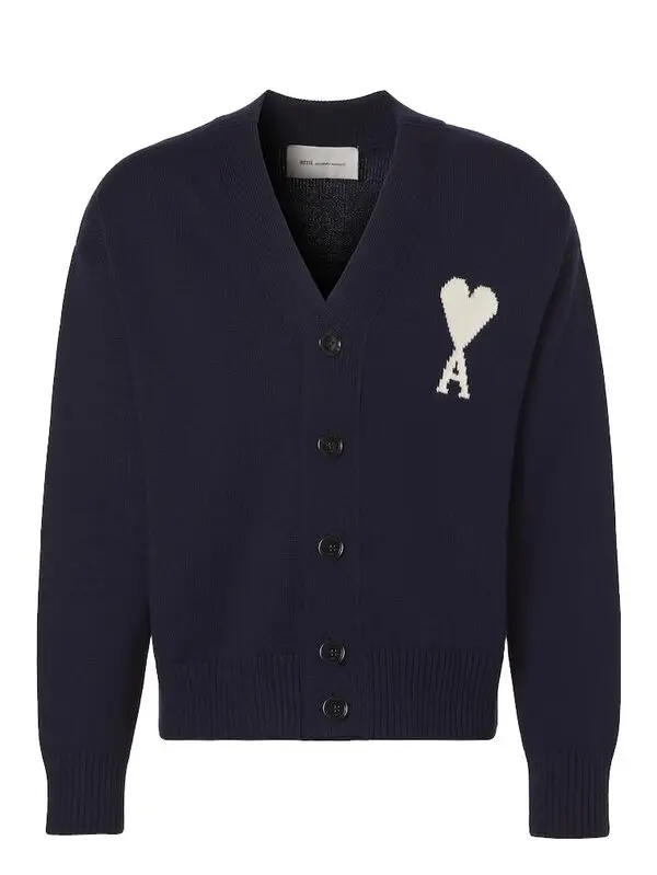 Ami De Cœur Wool And Cotton Cardigan - Blue