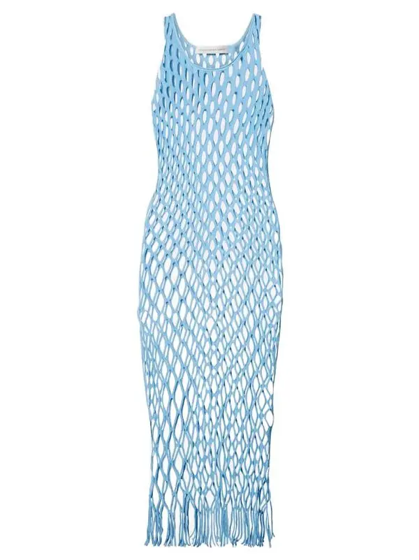 Christopher Esber Knitted Mesh Beach Dress - Blue