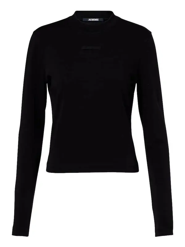Jacquemus Logo Cotton-blend Jersey T-shirt - Black