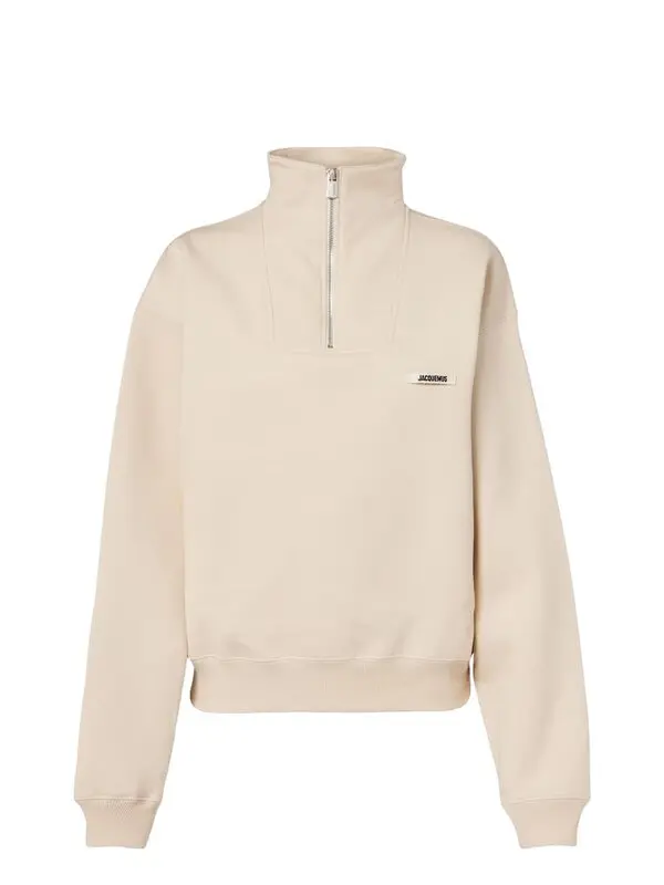 Jacquemus Logo Cotton-jersey Sweatshirt - Beige