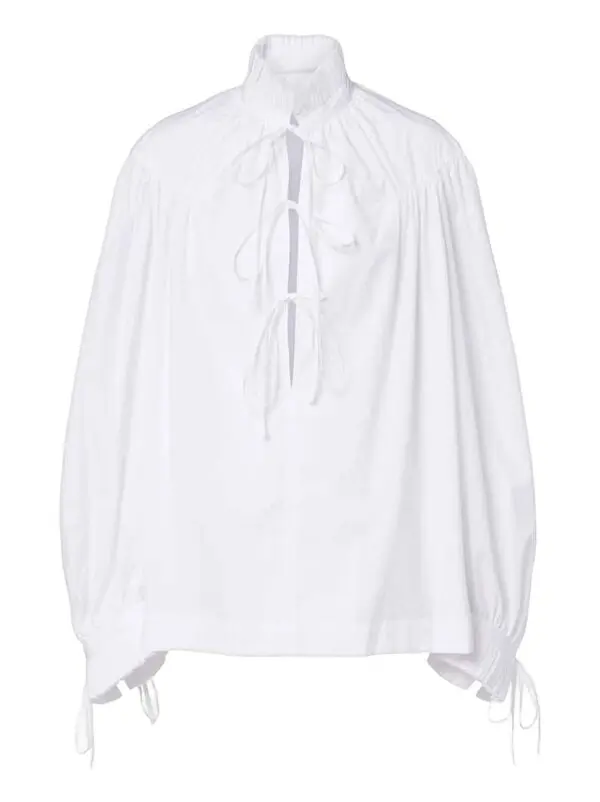 Dries Van Noten Ruffled Cotton Blouse - White