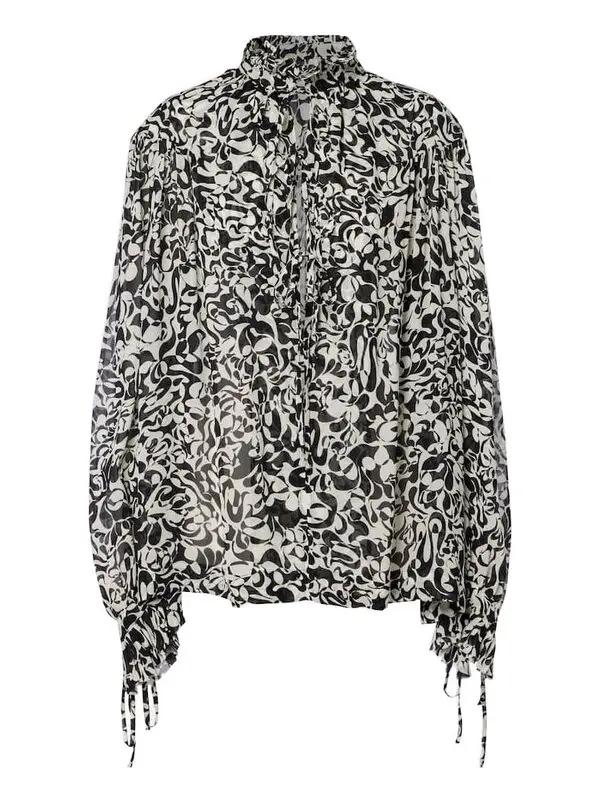 Dries Van Noten Printed Blouse - Black