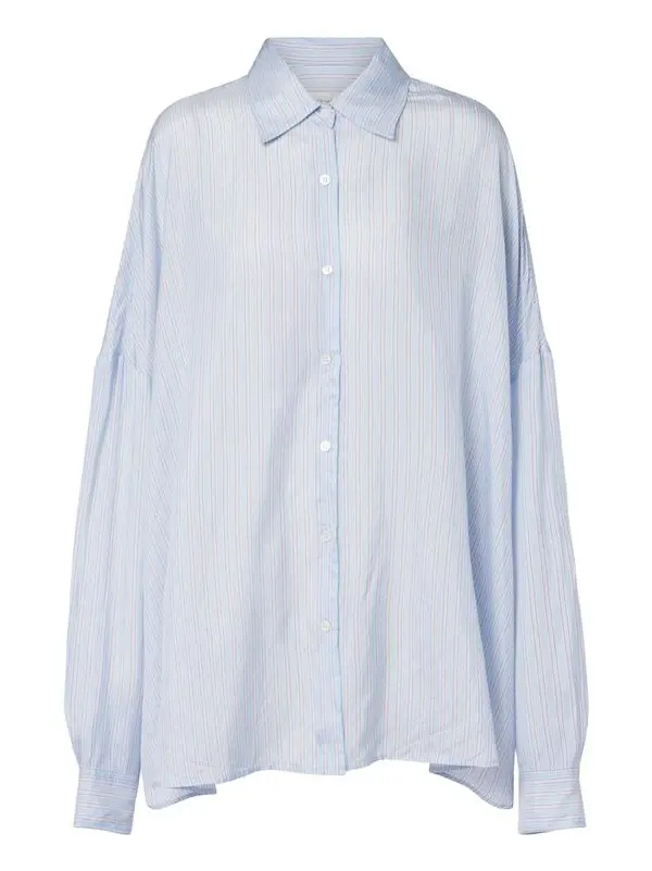 Dries Van Noten Striped Oversized Shirt - Blue