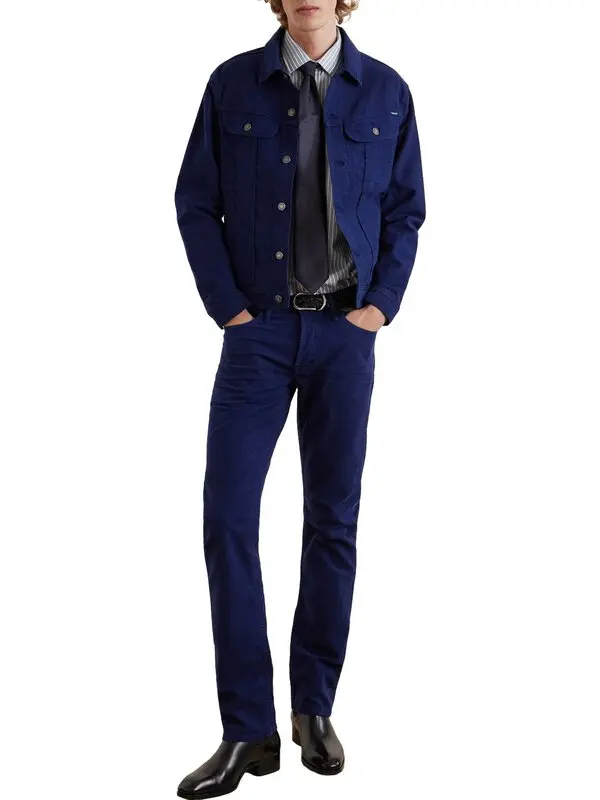 TOM FORD Slim-fit Cotton-blend Trousers - Blue