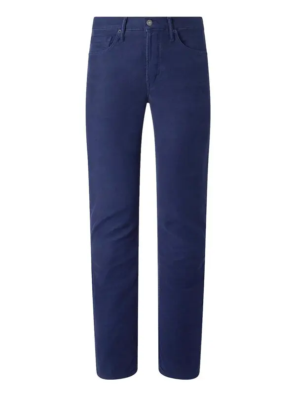 TOM FORD Slim-fit Cotton-blend Trousers - Blue