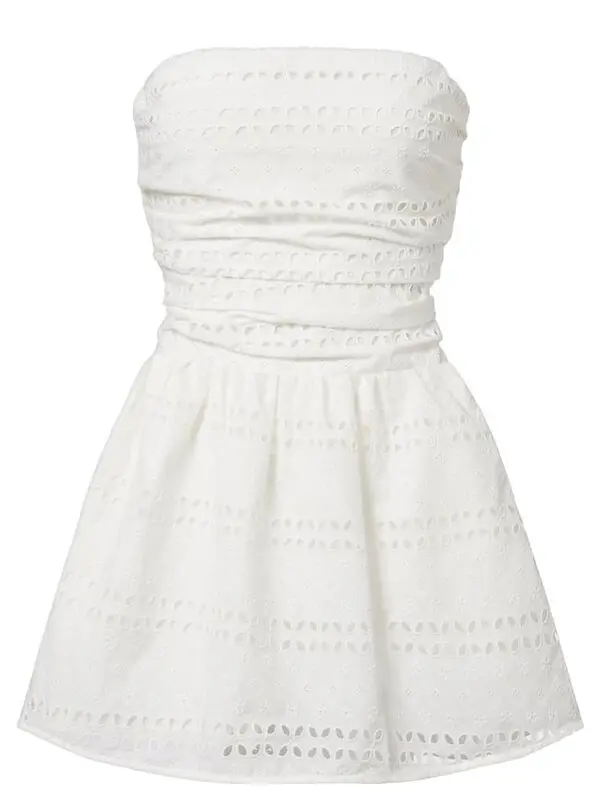Faithfull The Brand Roja Broderie Anglaise Minidress - White