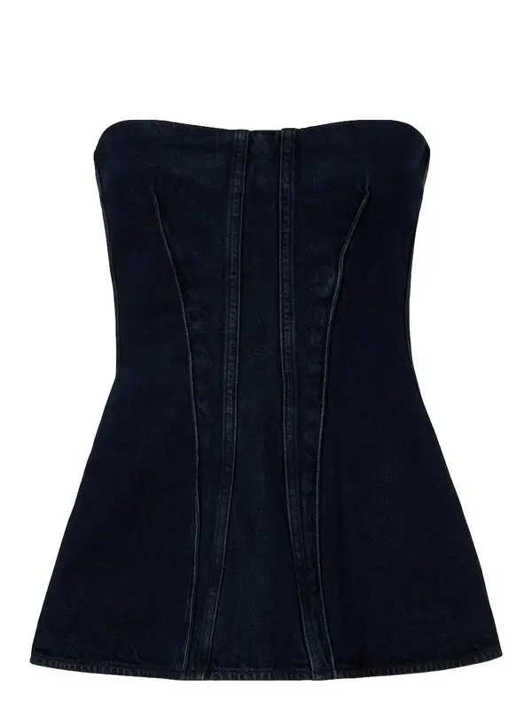 AGOLDE Lara Denim Corset - Blue