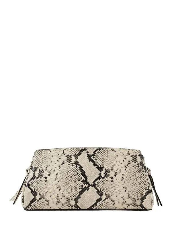 Staud Maude Snake-effect Leather Clutch - Animal Print