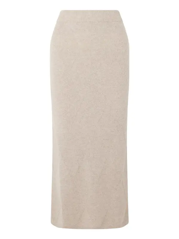 Max Mara Cashmere Midi Skirt - Neutrals