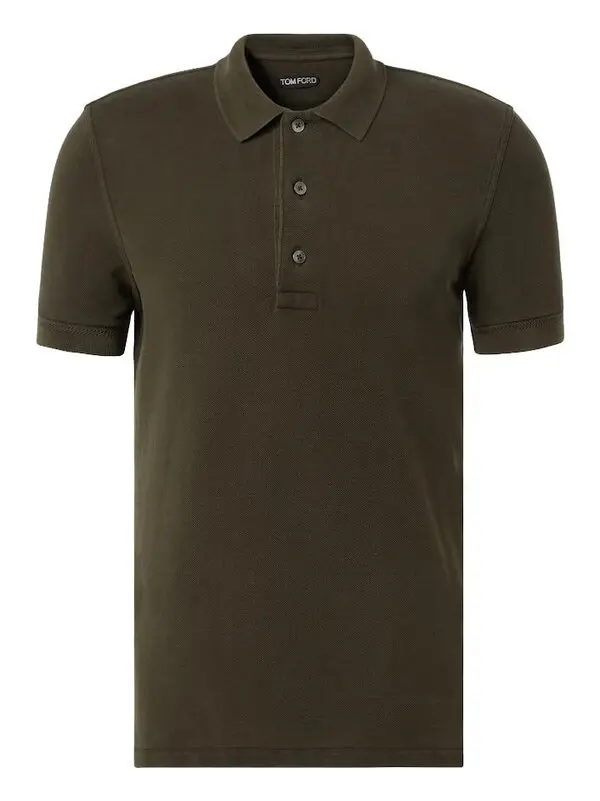 TOM FORD Piqué Polo Shirt - Green
