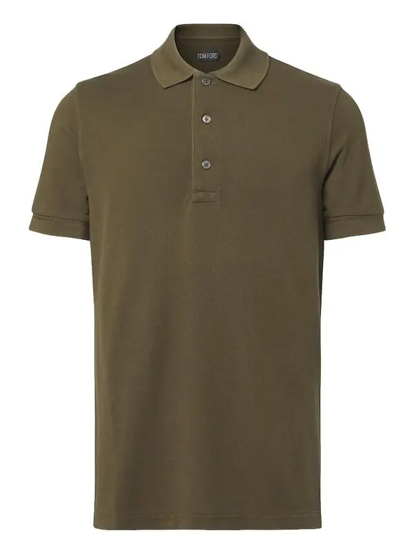 TOM FORD Piqué Polo Shirt - Green