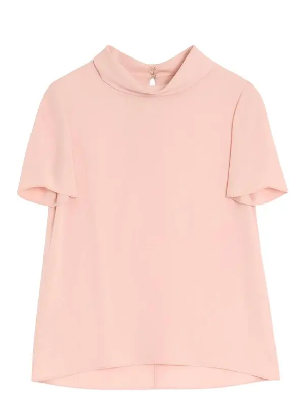 Valentino Garavani Silk Layered Collar T-shirt - Pink