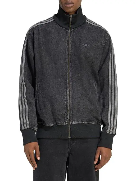 Adidas Firebird Denim Track Jacket - True Black Denim