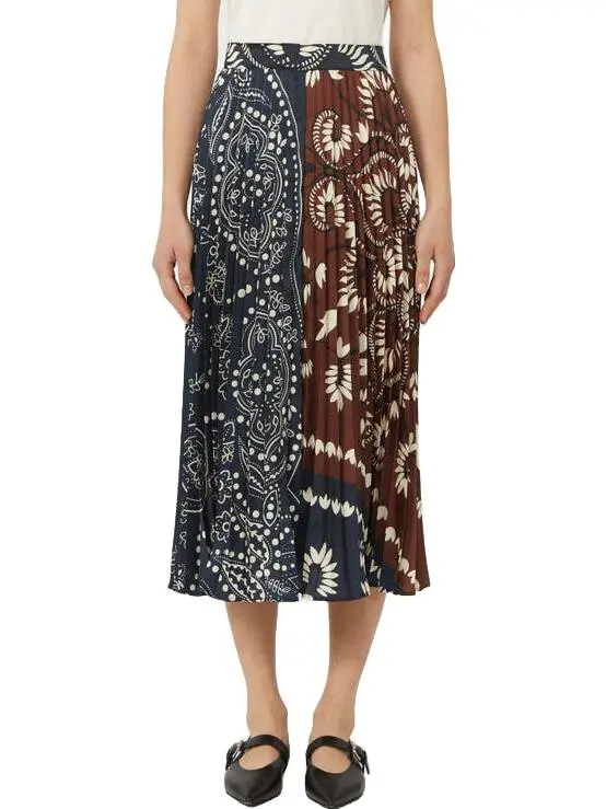Max Mara Milord Mix Print Midi Skirt - Tobacco