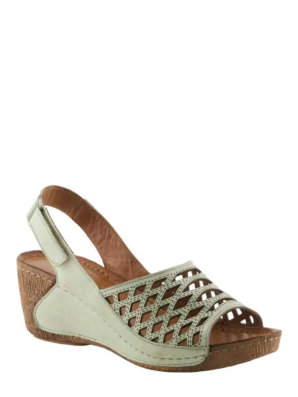 SPRING STEP SHOES Denair Slingback Wedge Sandals - Mint Green