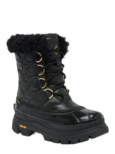 Sorel X Aspen Collection Caribou Horizon™ Gtx Lux Quilted Waterproof Boots - Black/true Gold
