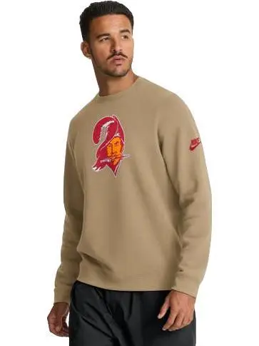 Nike Tampa Bay Buccaneers Swing Pass Rewind Club Pullover Sweatshirt - Tan