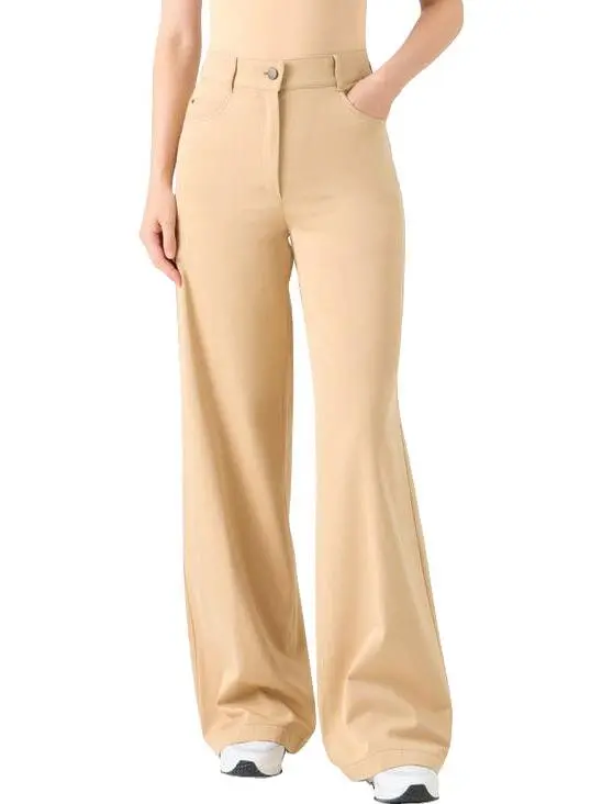 Akris Cooper High-waist Wide-leg Jeans - Beige